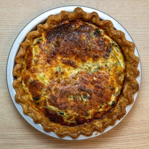 Spinach, Cheese and Mushroom Quiche Without Cream Recipe - No Frills ...