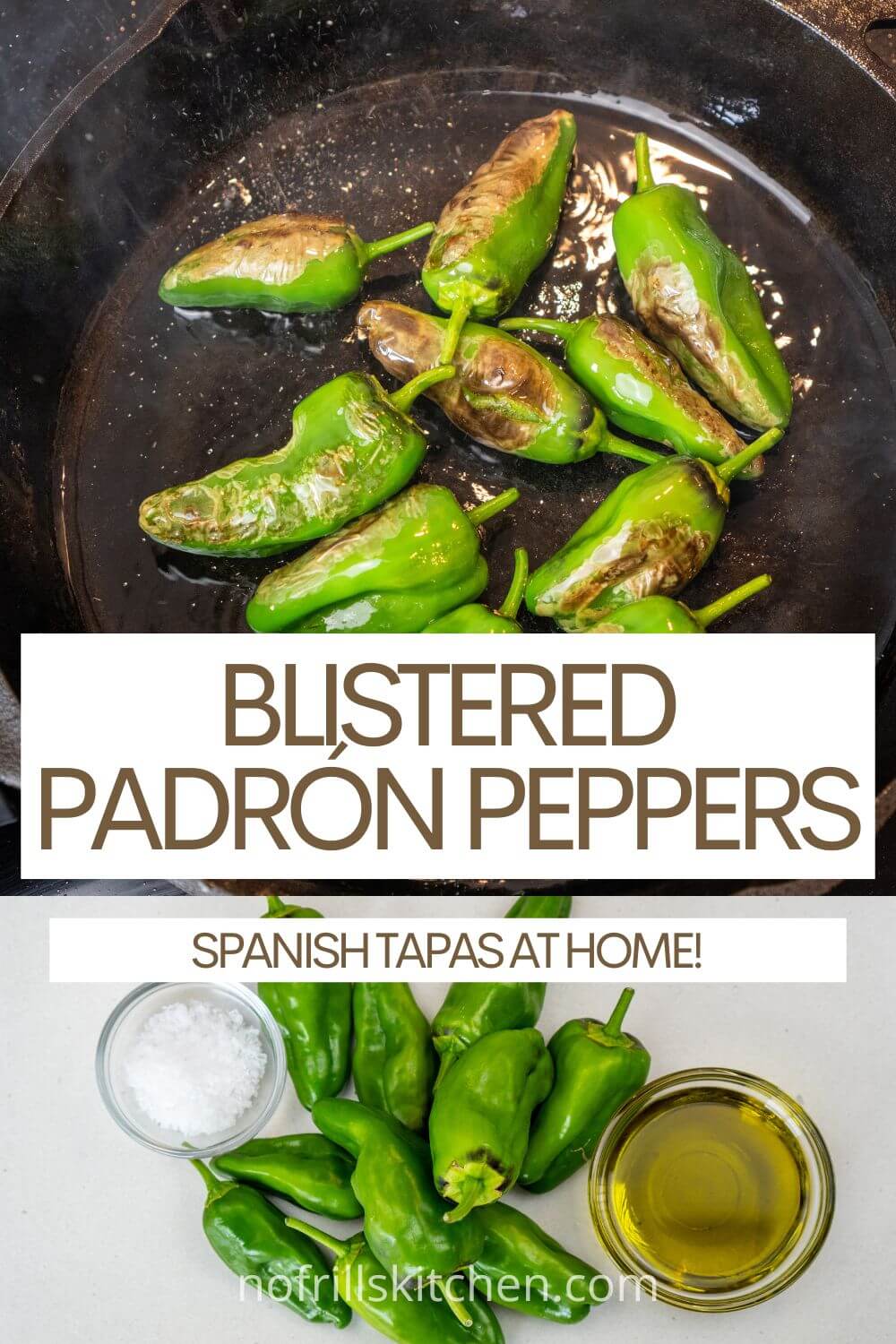 Blistered Spanish Padrón Peppers - Easy Tapas Recipe! - No Frills Kitchen