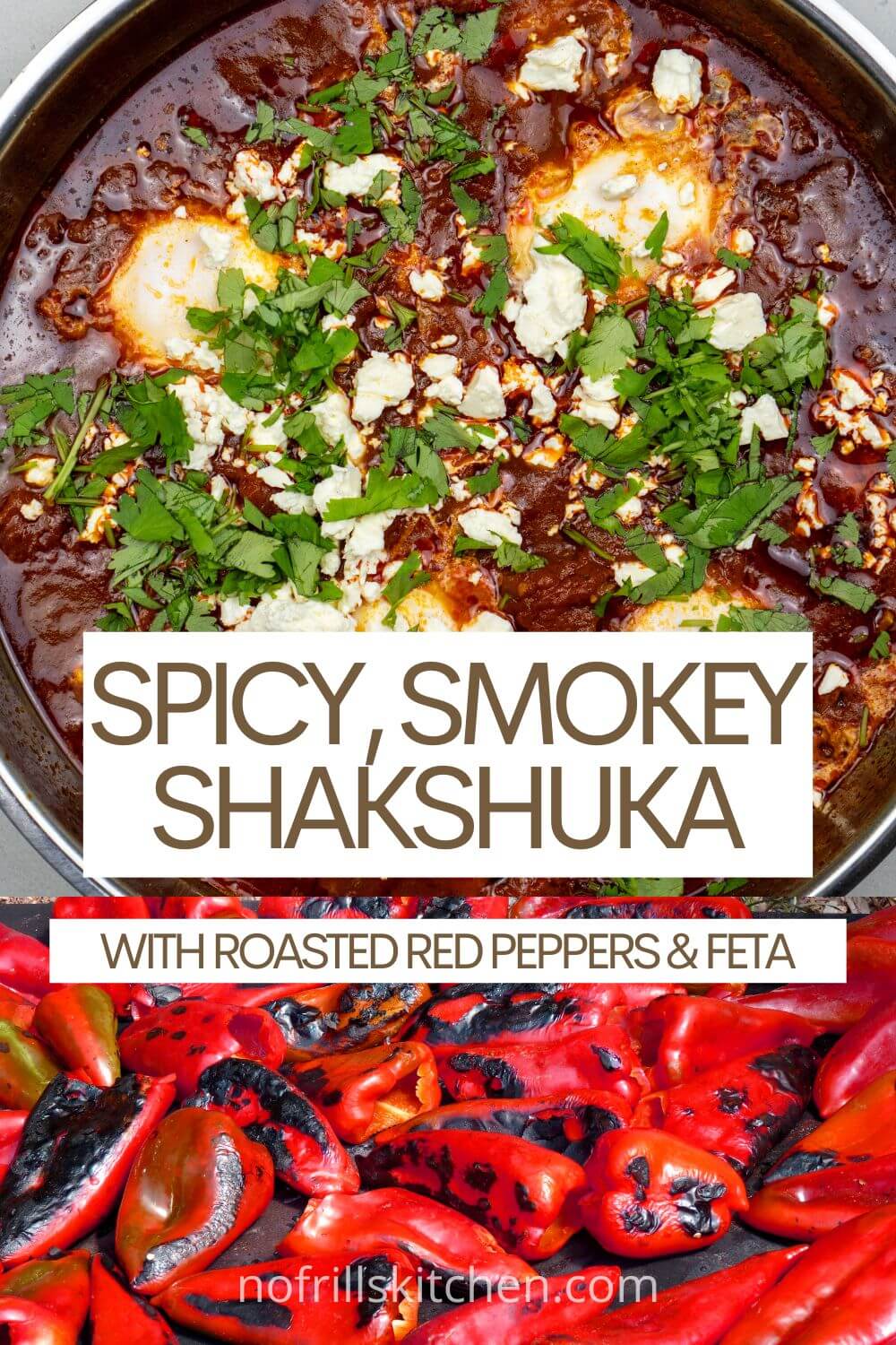Smokey Roasted Red Pepper Shakshuka with Feta Recipe - No Frills Kitchen