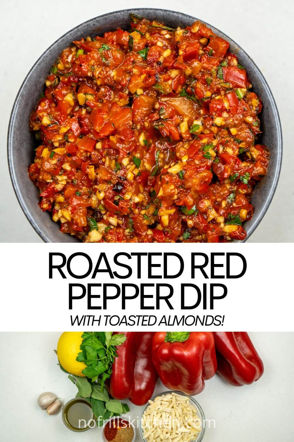 Simple Roasted Red Pepper & Almond Dip Recipe - No Frills Kitchen