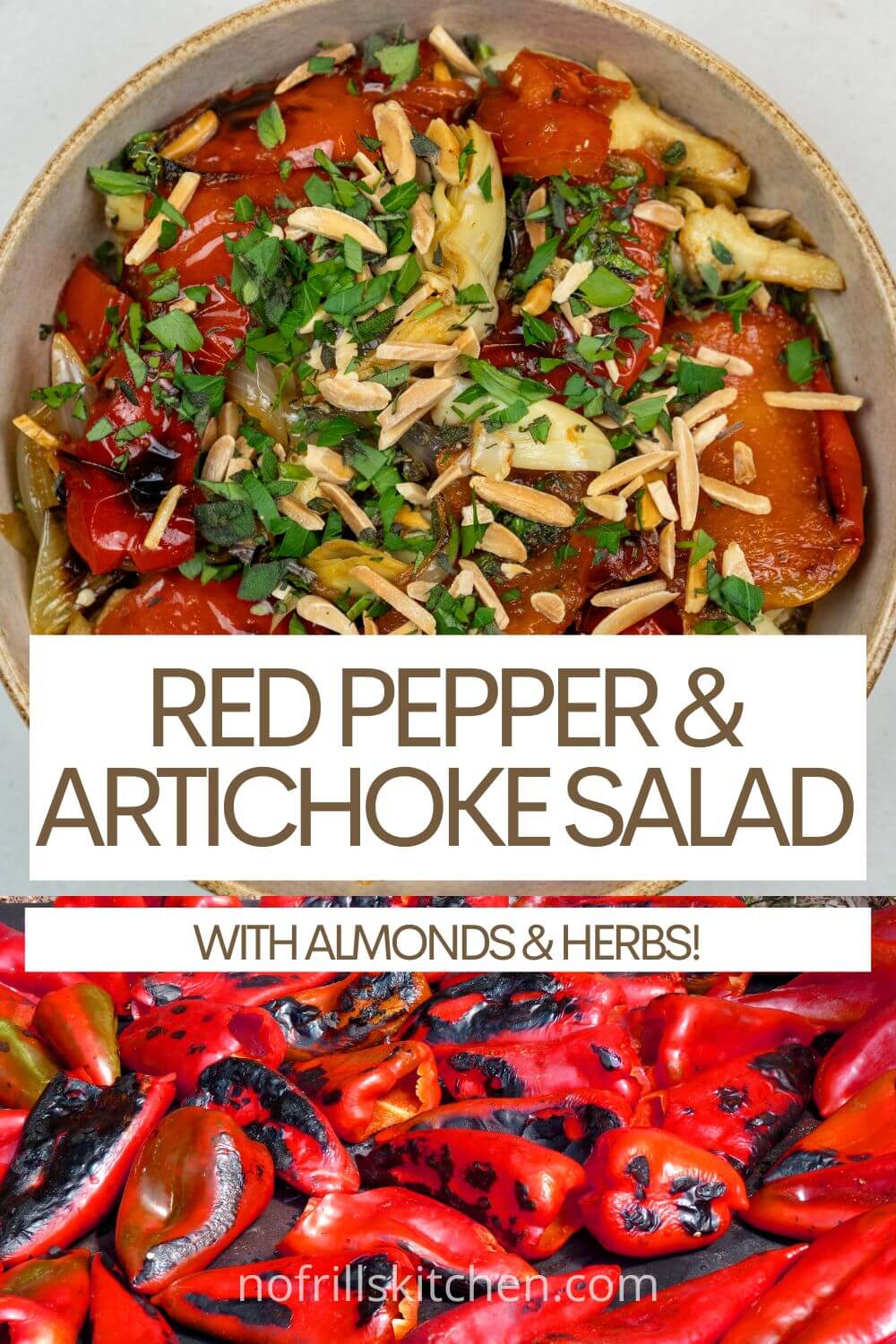 Mediterranean Artichoke & Roasted Red Pepper Salad Recipe - No Frills ...
