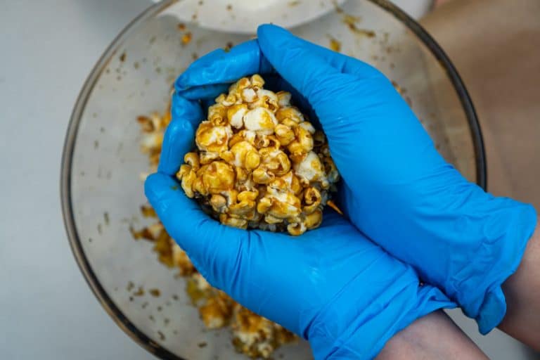 Coconut Caramel Popcorn Balls Without Corn Syrup - No Frills Kitchen