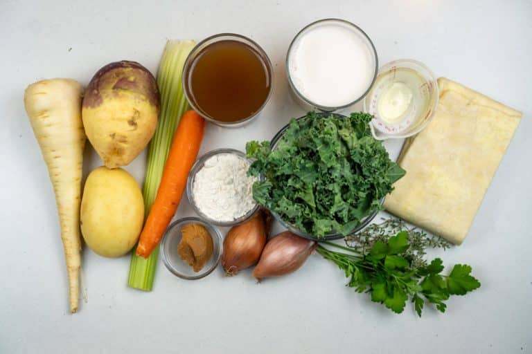 Roasted Root Vegetable Pot Pie with Puff Pastry - No Frills Kitchen