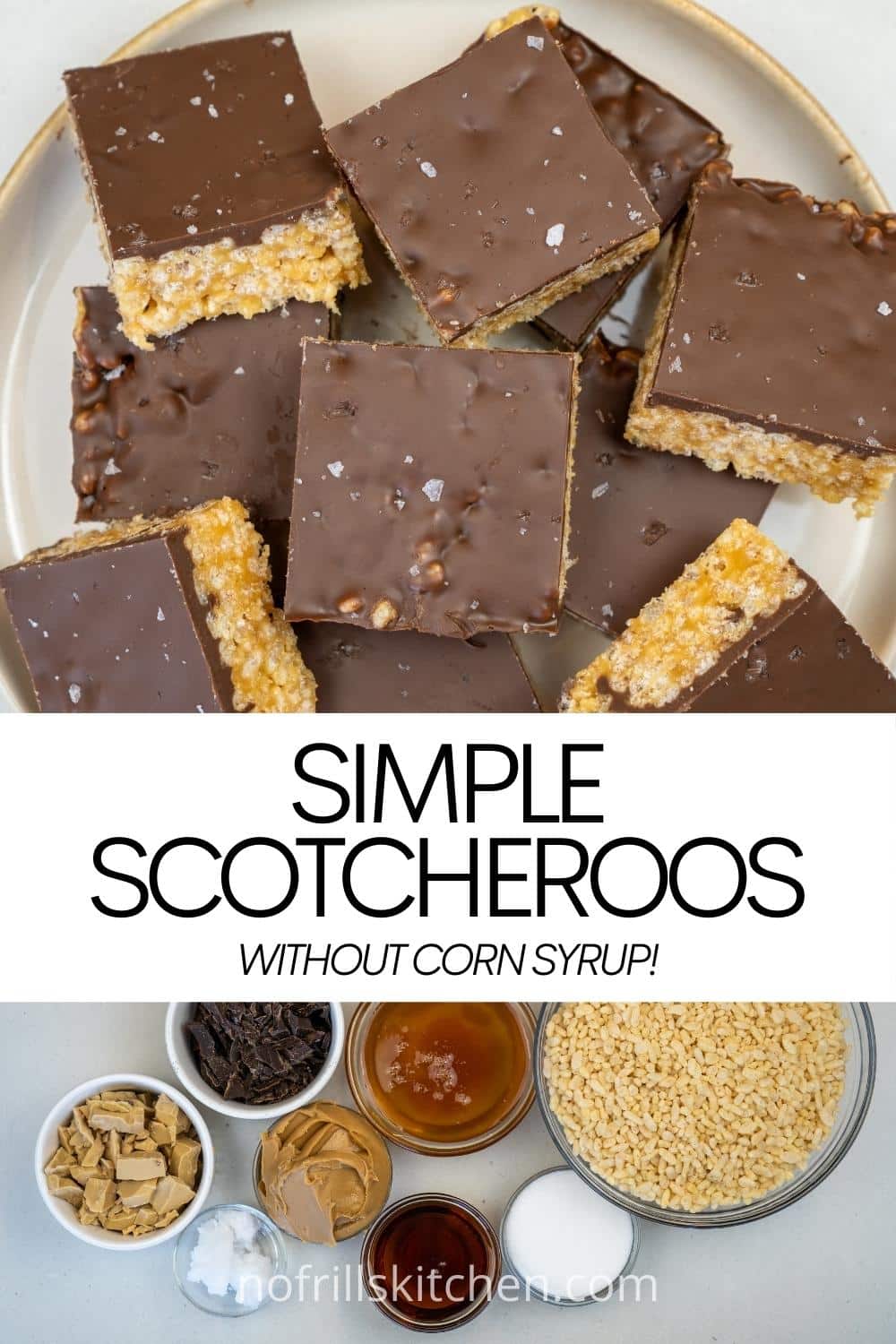 Simple No-Bake Scotcheroos Without Corn Syrup - No Frills Kitchen