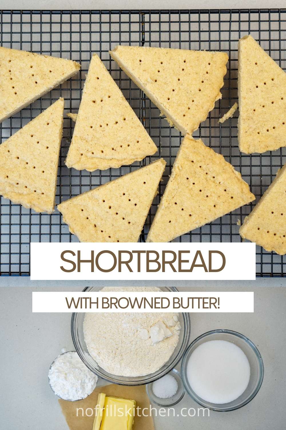 Simple Brown Butter Shortbread Cookies - No Frills Kitchen