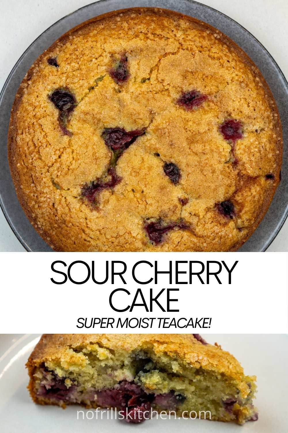 Easy Sour Cherry Cake with Almonds - No Frills Kitchen