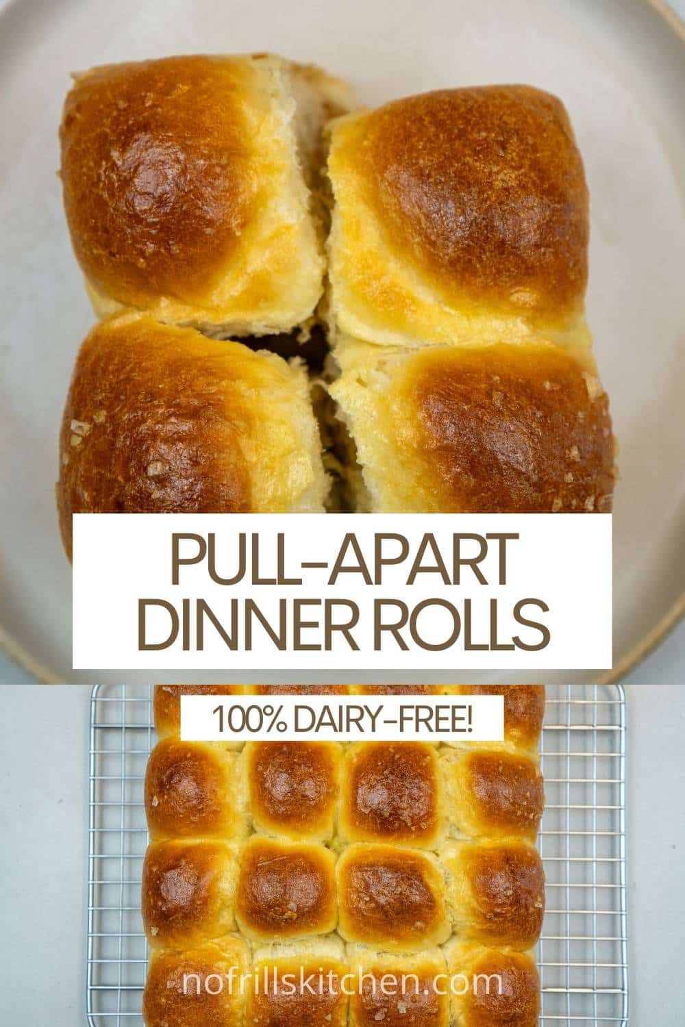 Homemade Pull-Apart Dairy Free Dinner Rolls - No Frills Kitchen