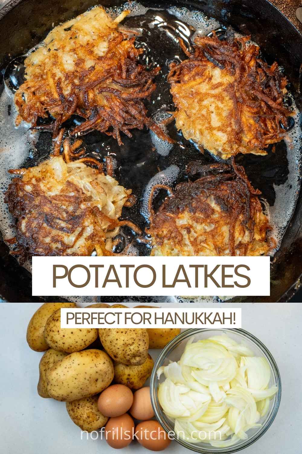 Crispy & Golden Potato Pancakes Without Flour (Latkes) - No Frills Kitchen