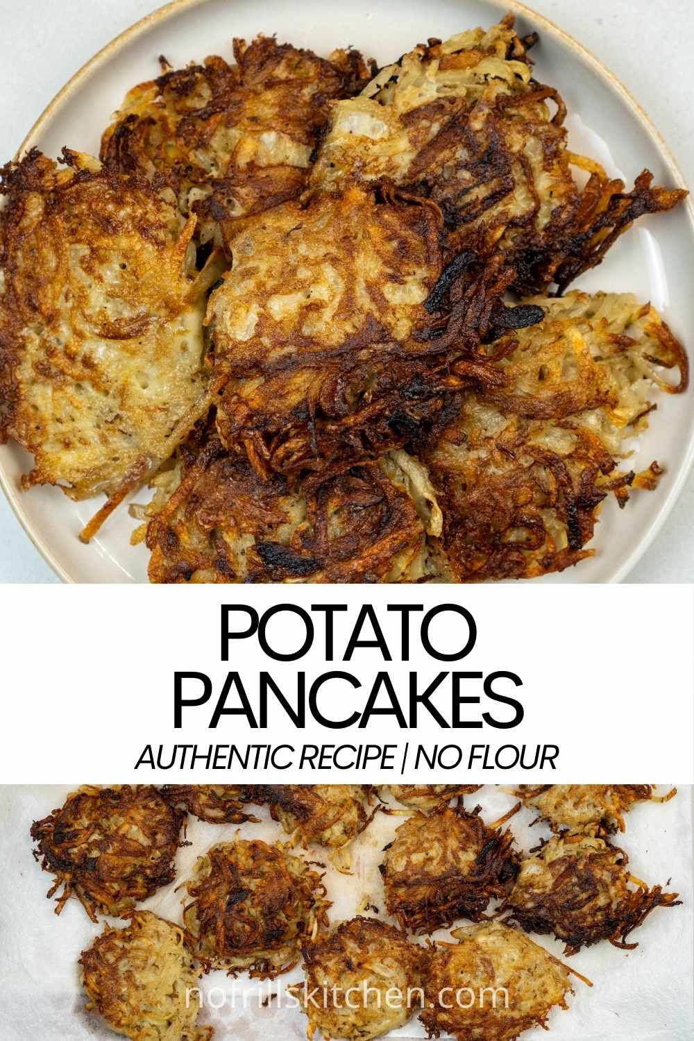 Crispy & Golden Potato Pancakes Without Flour (Latkes) - No Frills Kitchen