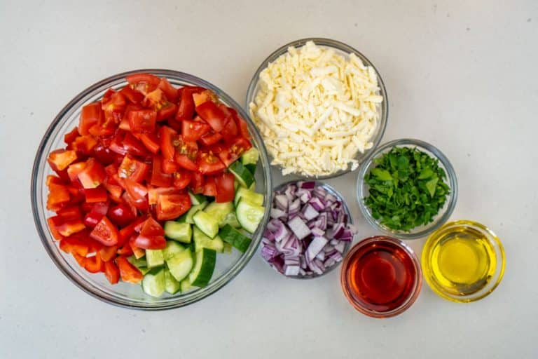 Quick & Easy Macedonian Salad (Shopska) - No Frills Kitchen