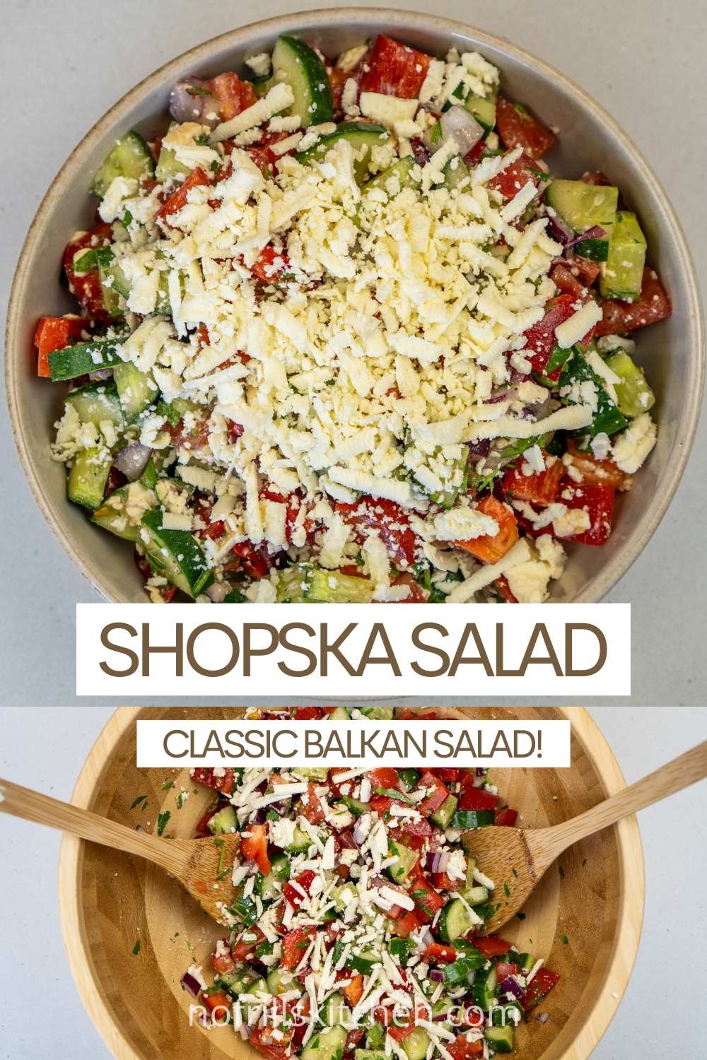 Quick & Easy Macedonian Salad (Shopska) - No Frills Kitchen