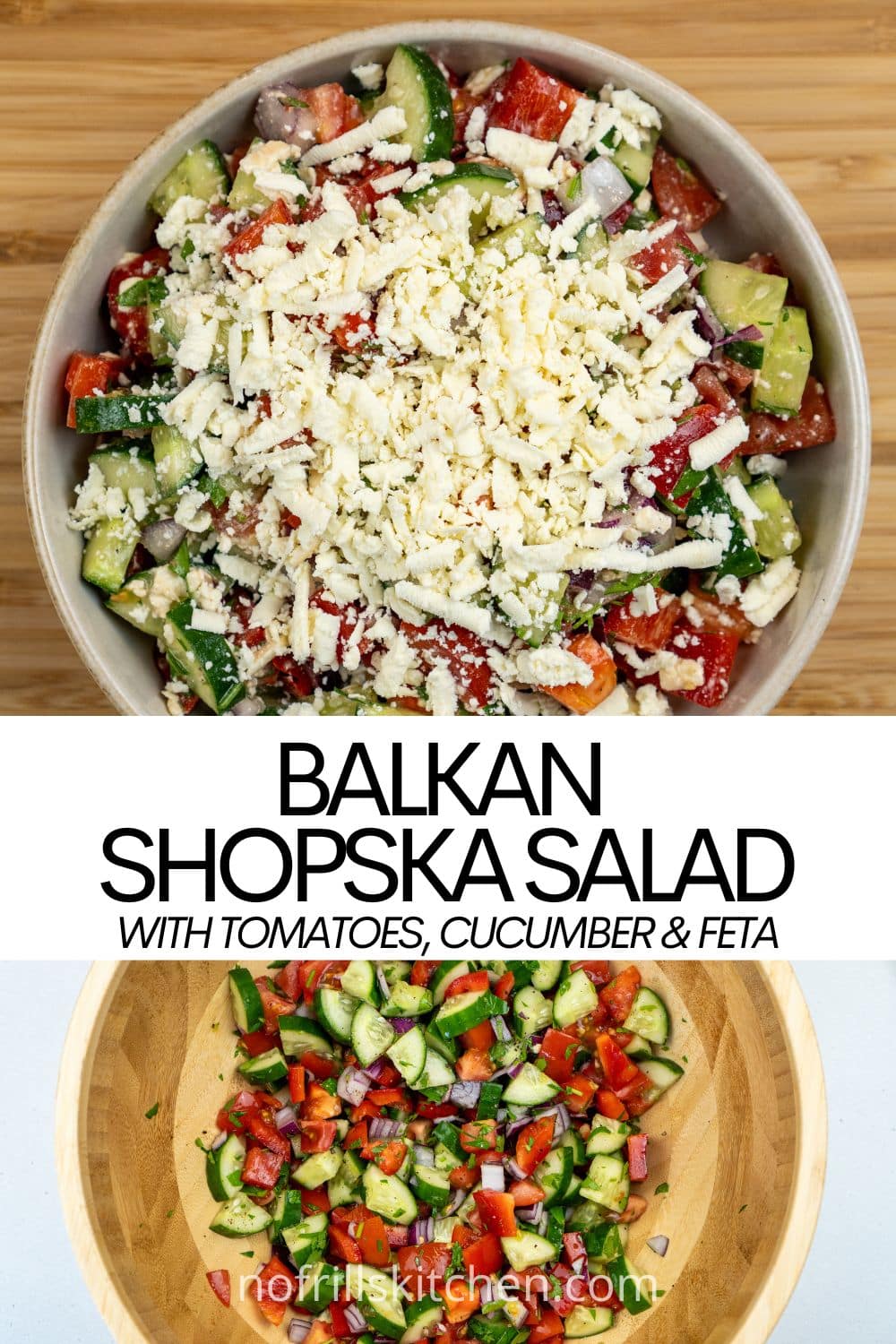 Quick & Easy Macedonian Salad (Shopska) - No Frills Kitchen