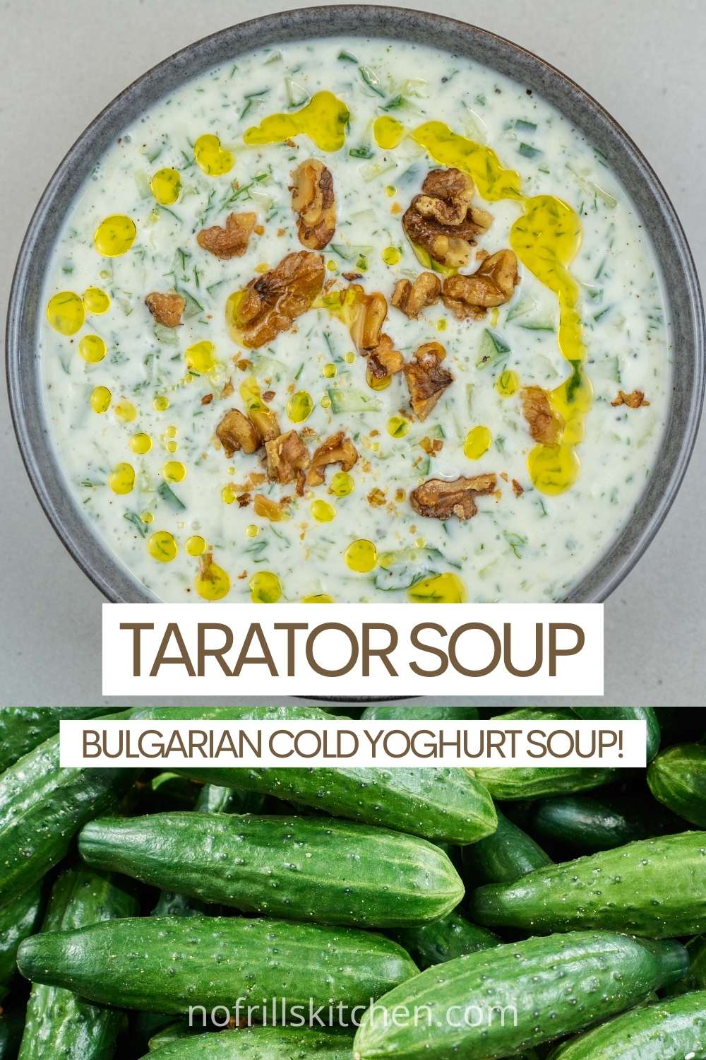 Bulgarian Tarator Soup With Cucumbers & Yoghurt - No Frills Kitchen