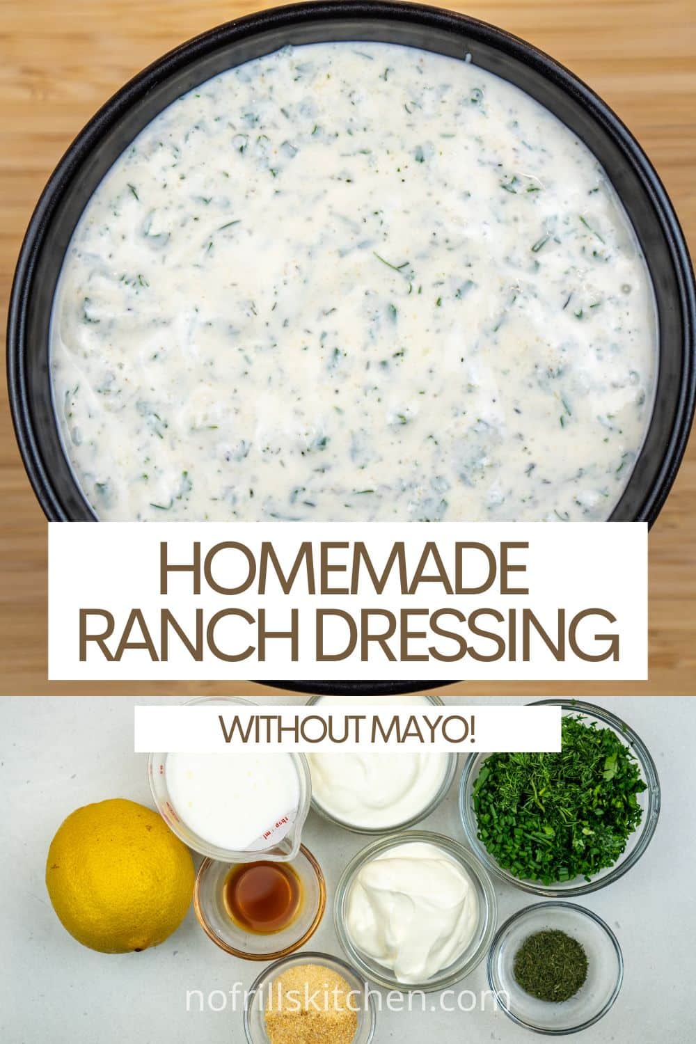 Simple Homemade Ranch Dressing without Mayonnaise - No Frills Kitchen