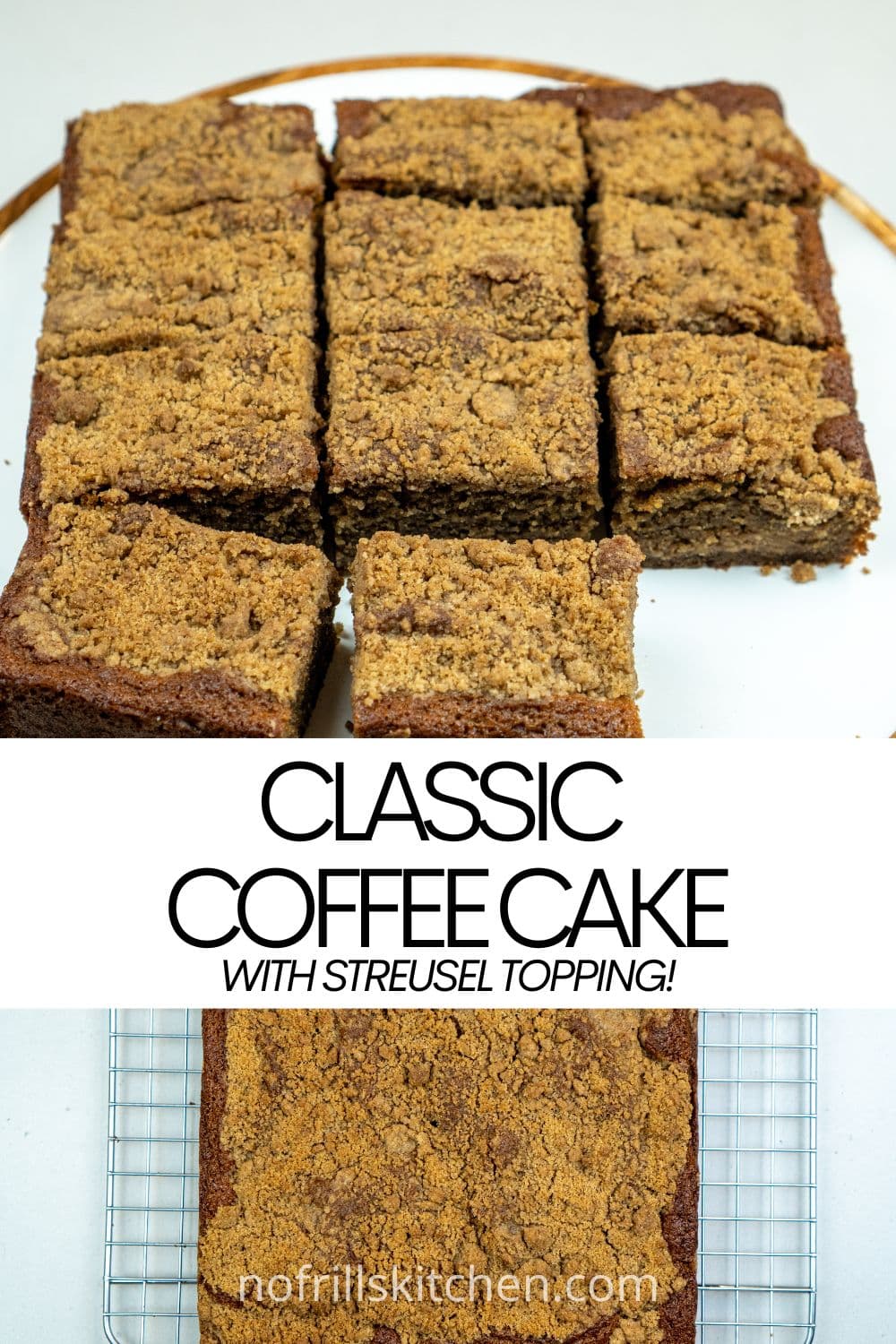 Classic Coffee Cake Without Sour Cream (Streusel Topping) - No Frills ...