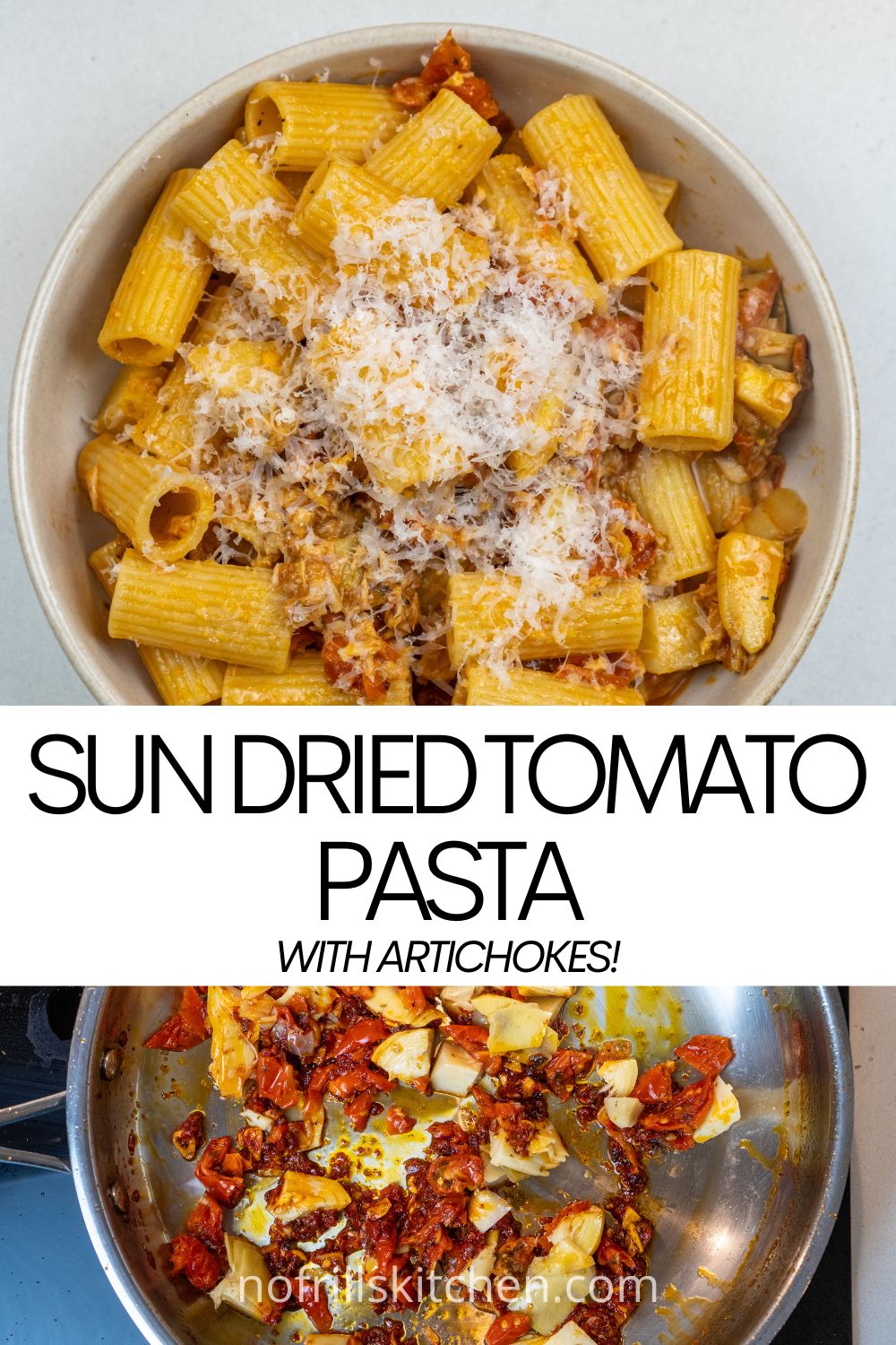 Simple Sun Dried Tomato & Artichoke Pasta - No Frills Kitchen