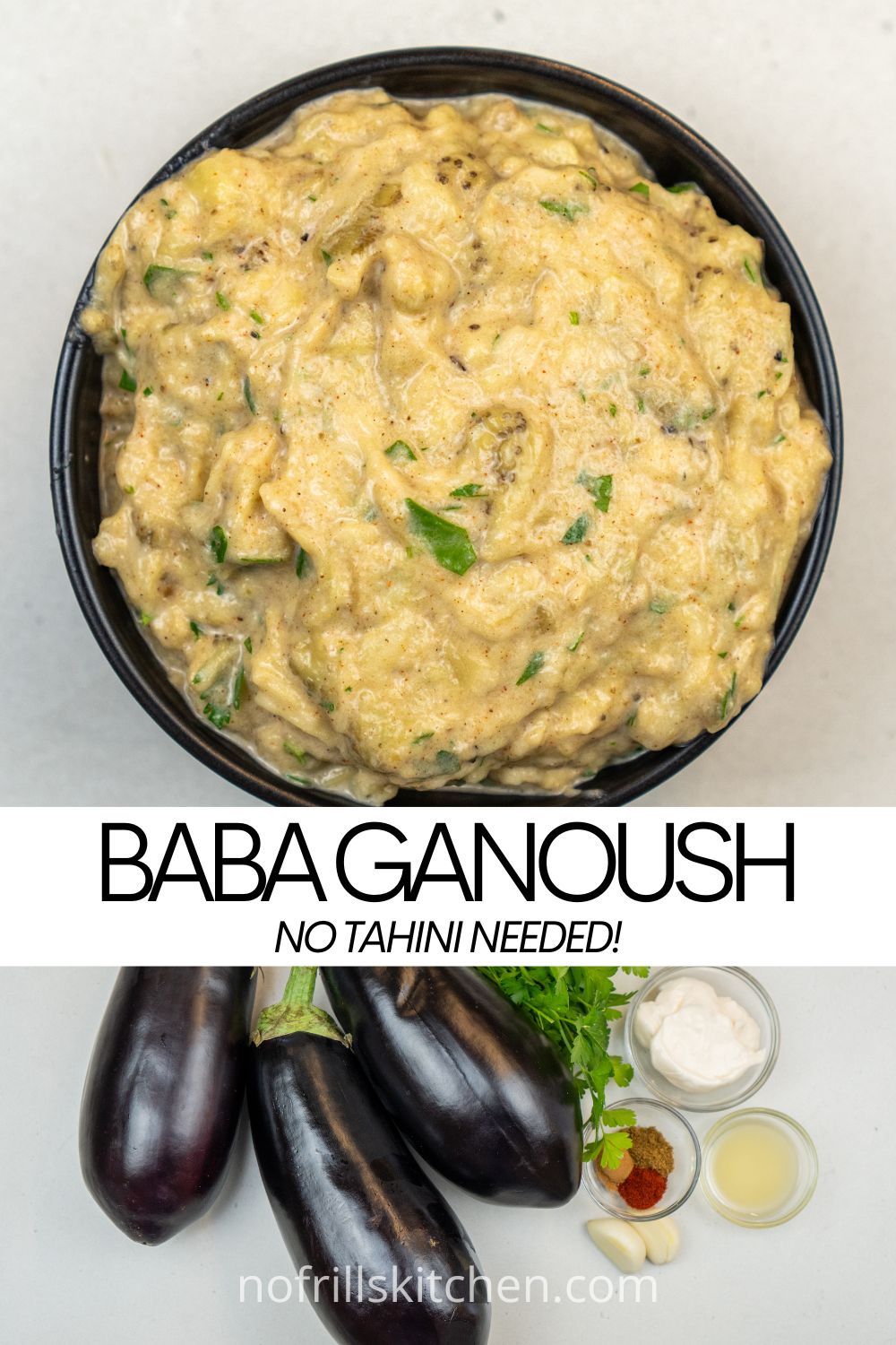 Smoky Baba Ganoush Without Tahini - No Frills Kitchen
