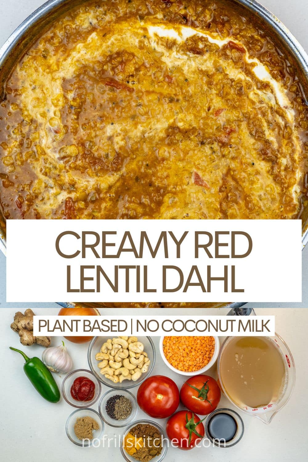 Easy Red Lentil Dahl Without Coconut Milk - No Frills Kitchen